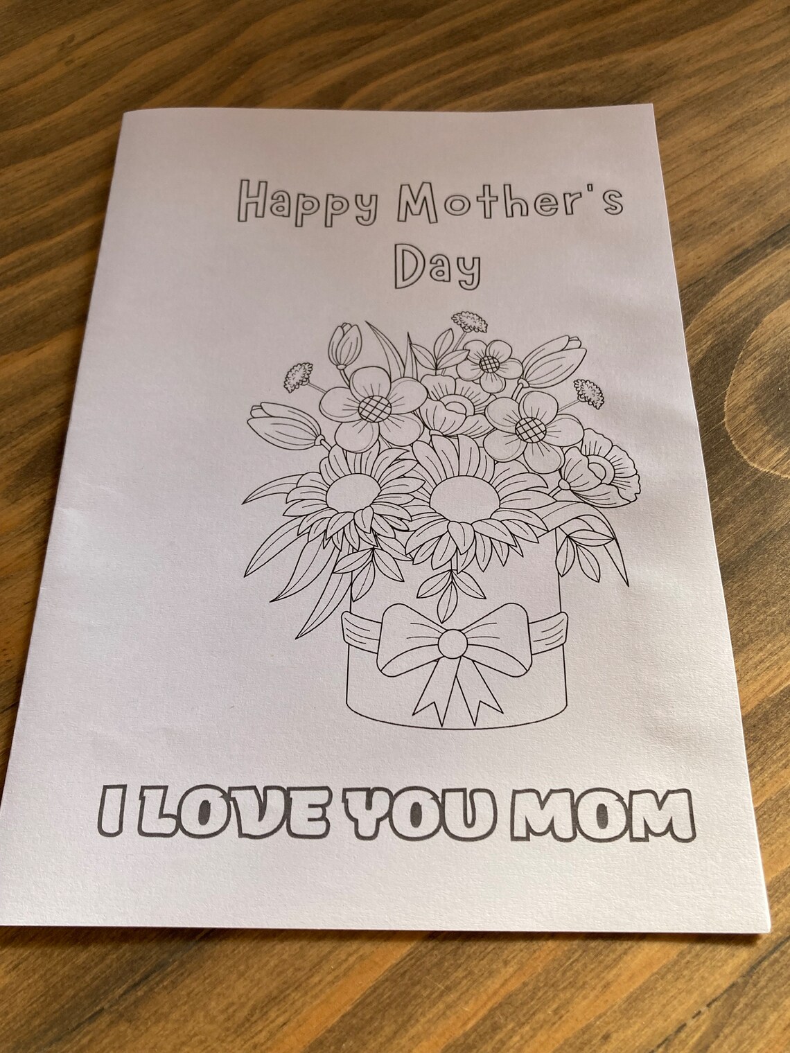 PRINTABLE Mothers Day Coloring Card With Inside Page - Etsy