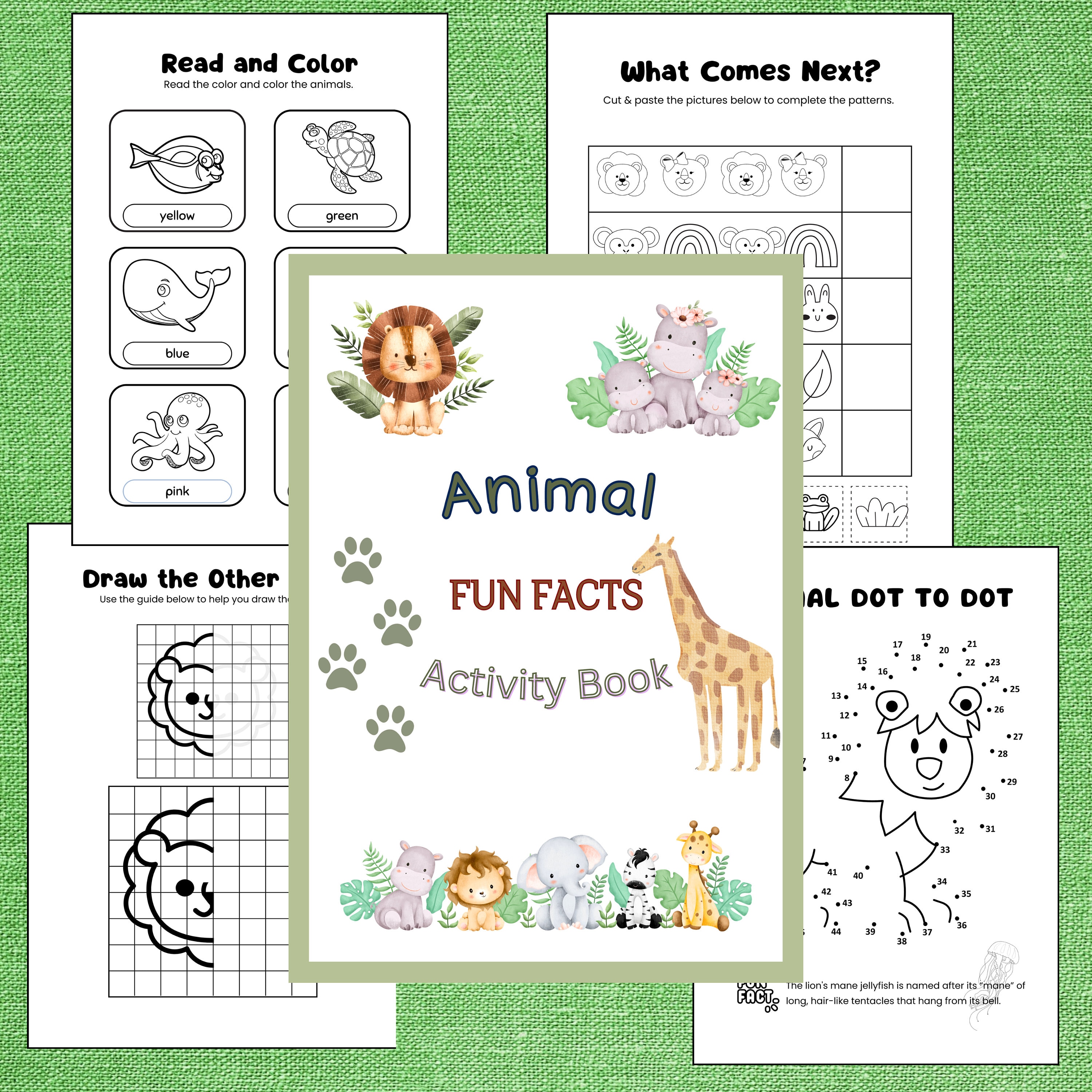 Animal Coloring Pages Printable Activities for Kids Animal Facts ...