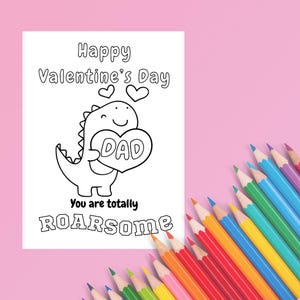 Coloring Dad Valentines Card, Printable Valentines Card for Dad ...