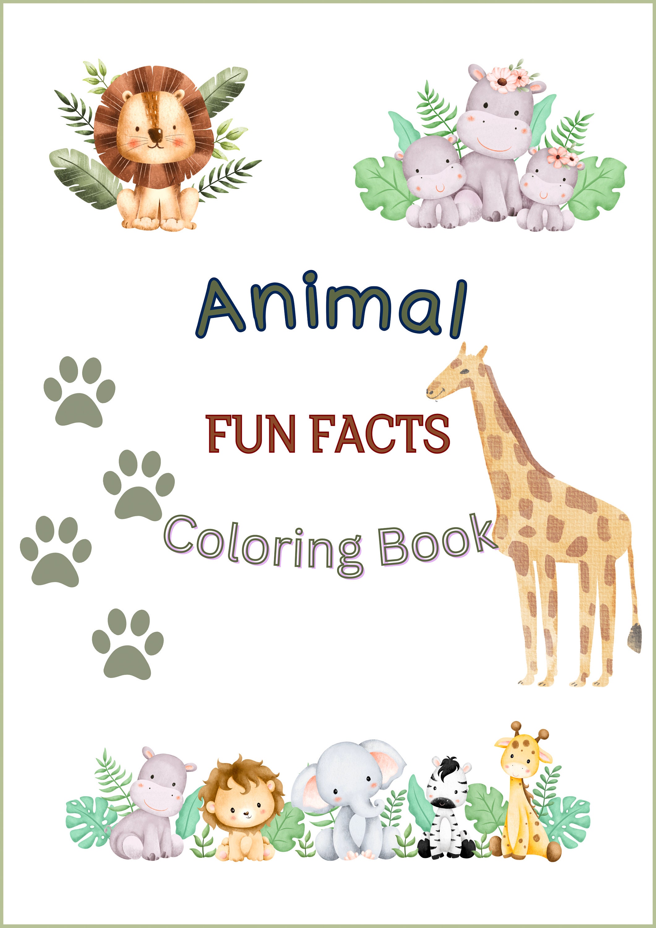 Animal Coloring Pages Printable Activities for Kids Animal Facts ...