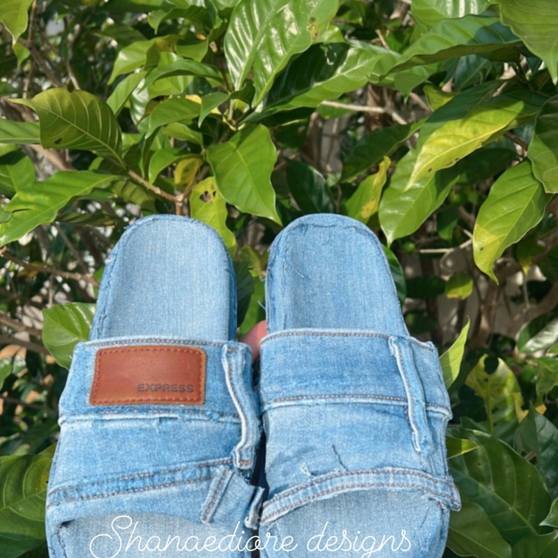 Denim Slippers - Etsy