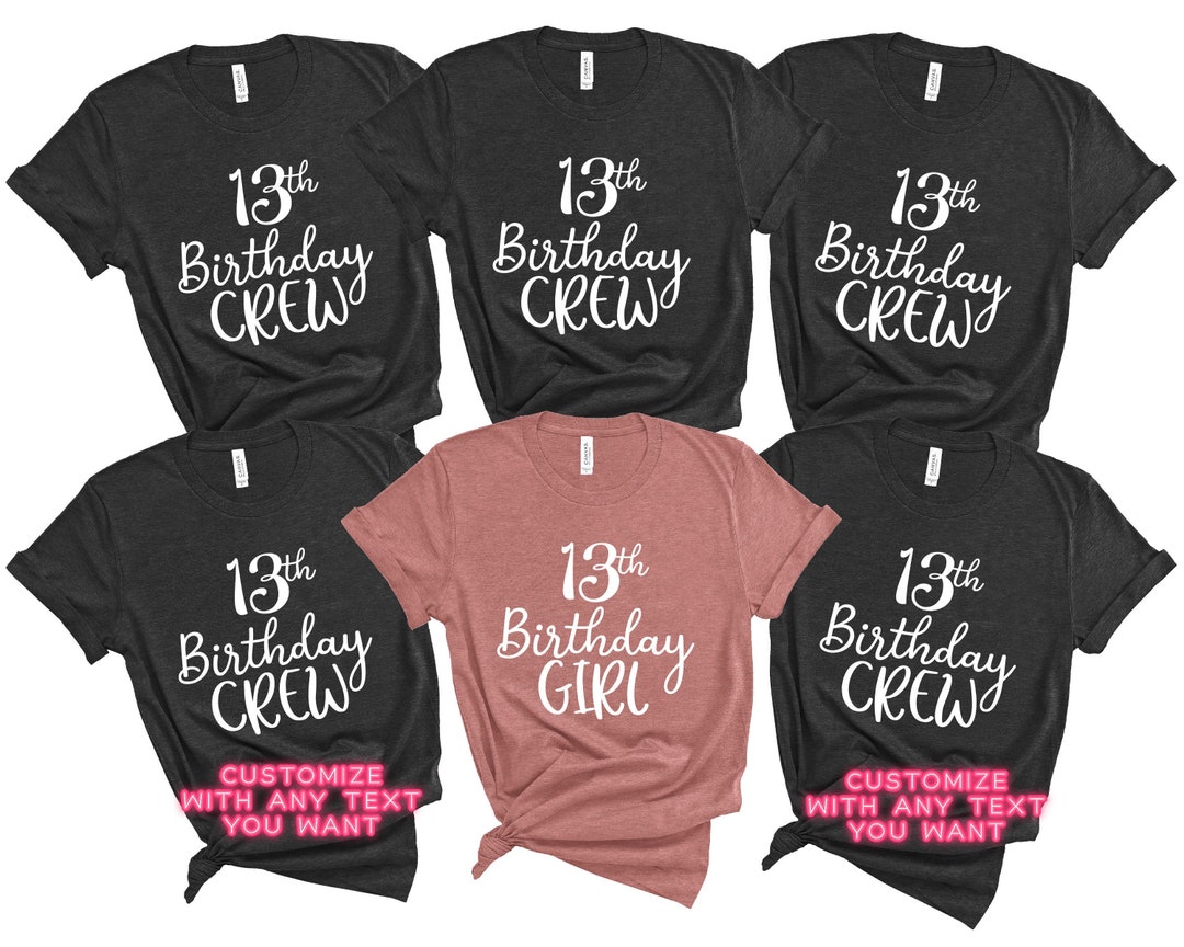 13th Birthday Party Shirts, Birthday Girl Crew Squad T-shirts, Gift for ...