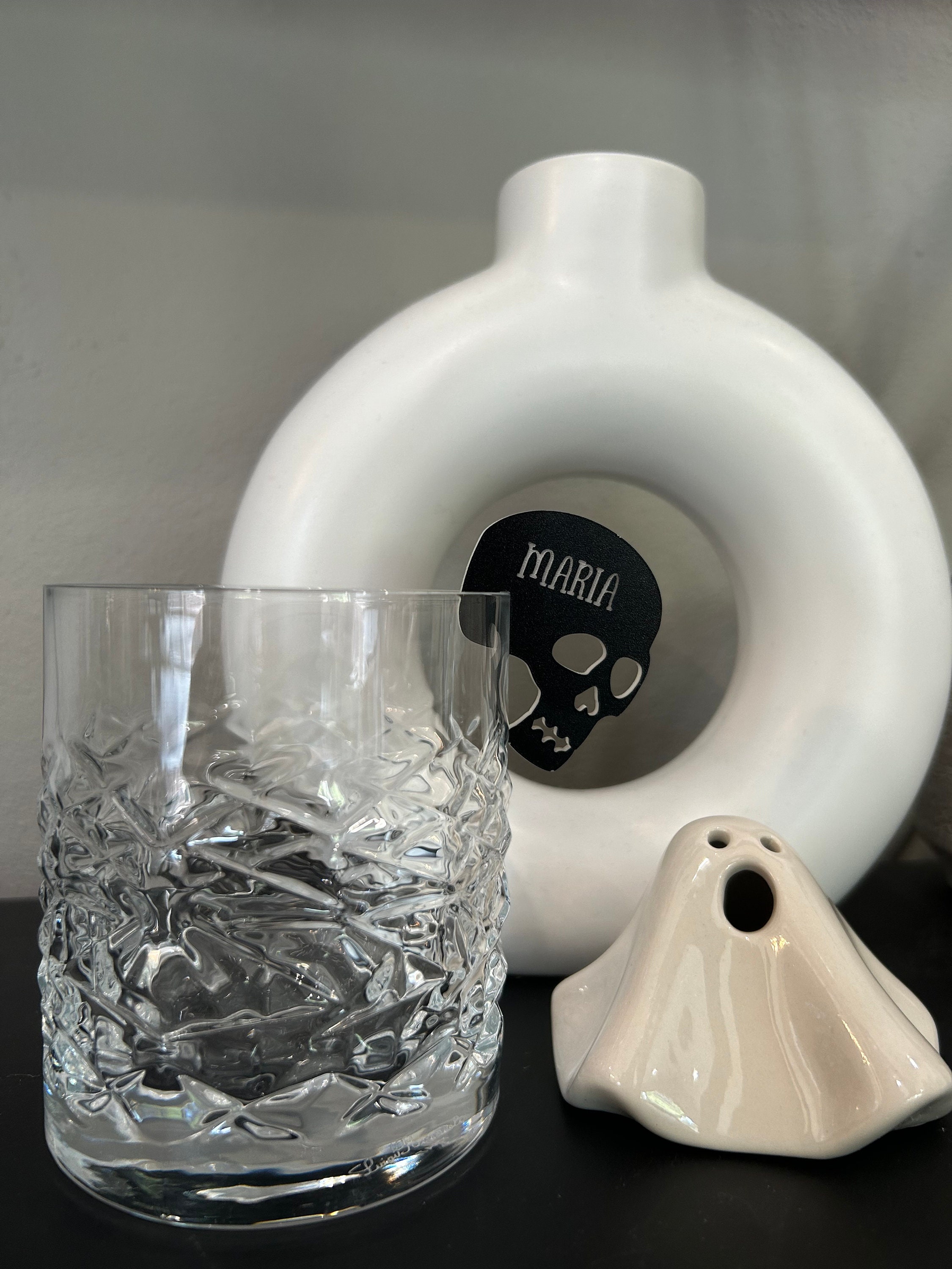 Personalized Skull Name Tag • Halloween Drink Name Tag • Skull Cocktail ...