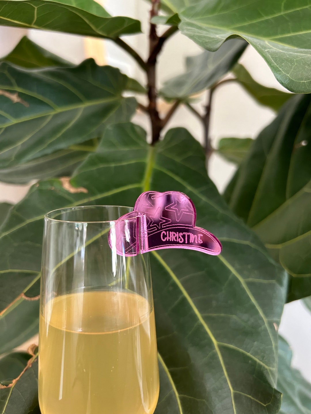 Personalized Cowboy Drink Tag • Starry Cowboy Hat Drink Name Tag ...