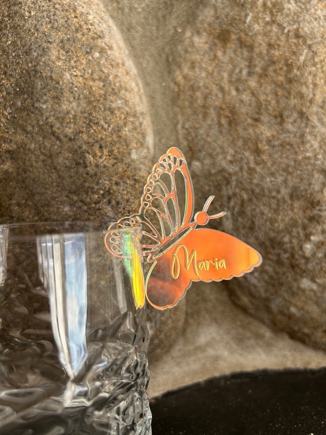 Personalized Butterfly Name Tag • Butterfly Drink Name Tag • Spring ...