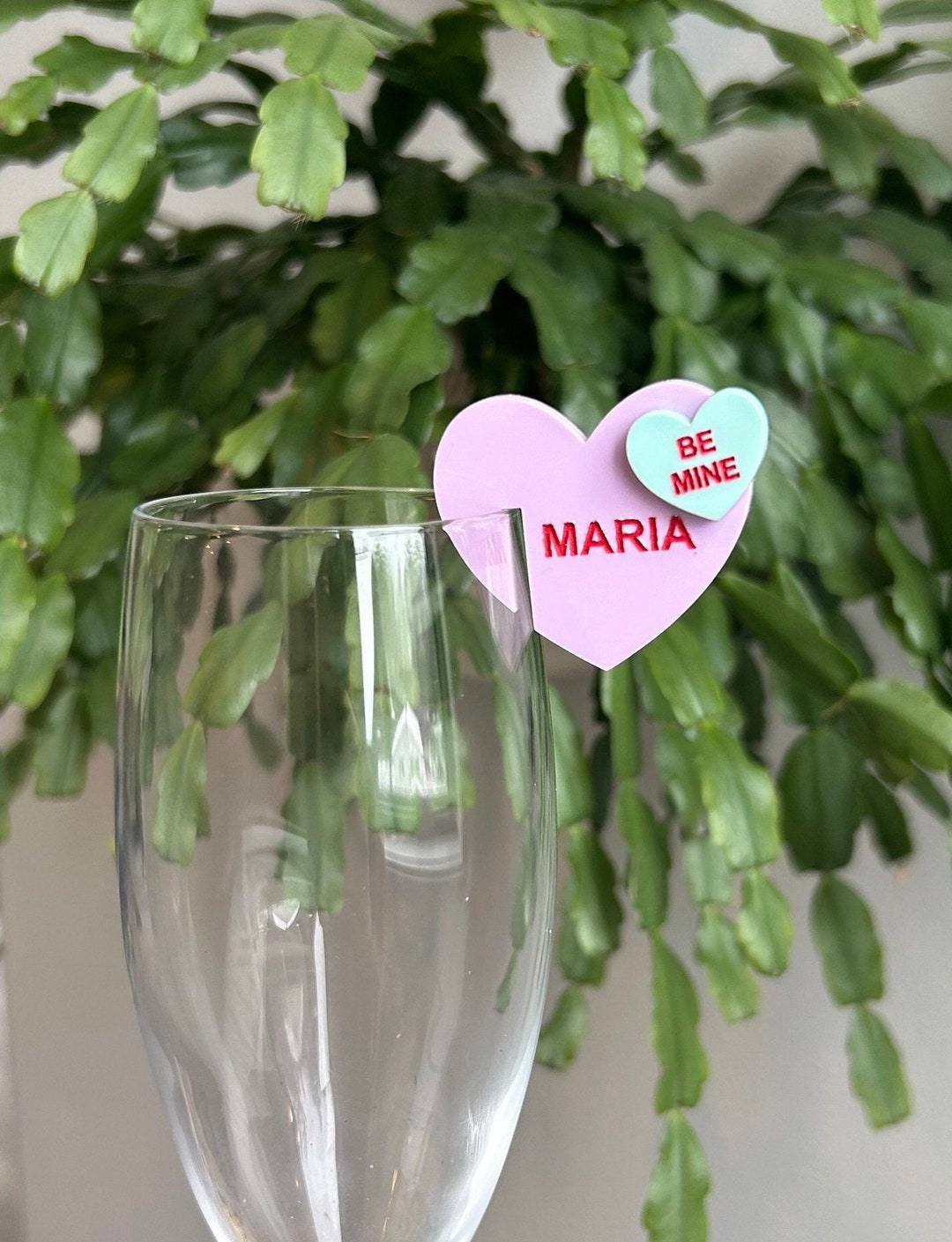 Personalized Valentine's Day Drink Name Tag • Conversation Heart Name ...