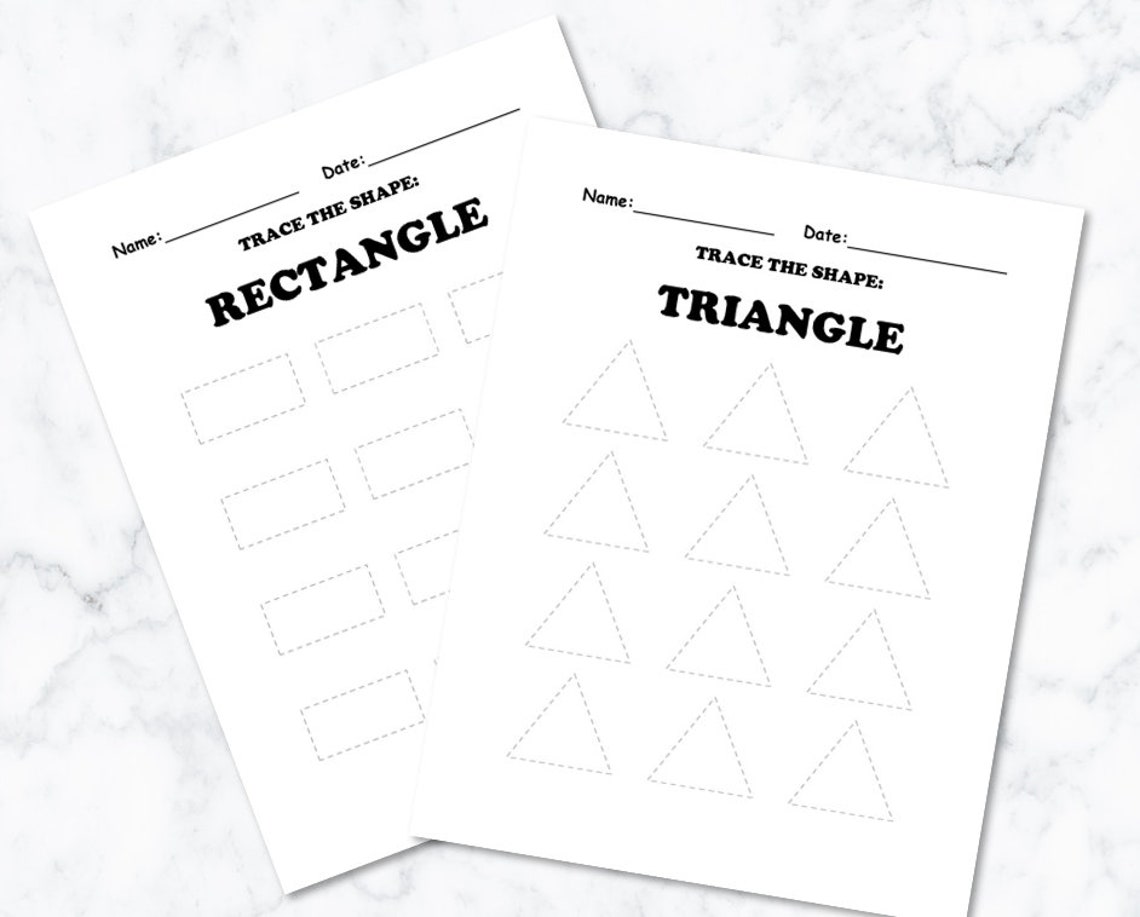 Preschool Shape Tracing Sheets, Basic Shape Tracing, Shape Tracing ...