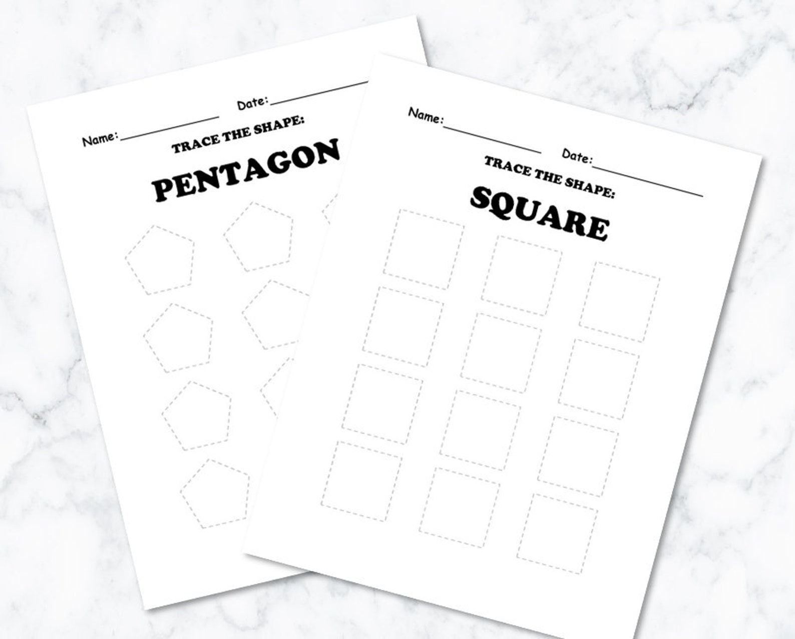 Preschool Shape Tracing Sheets, Basic Shape Tracing, Shape Tracing ...