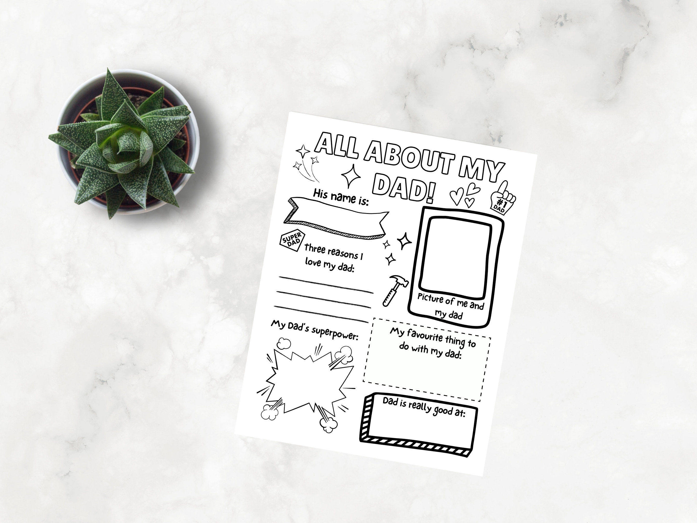 All About My Dad Happy Father's Day Craft Art, Father's Day Activity ...