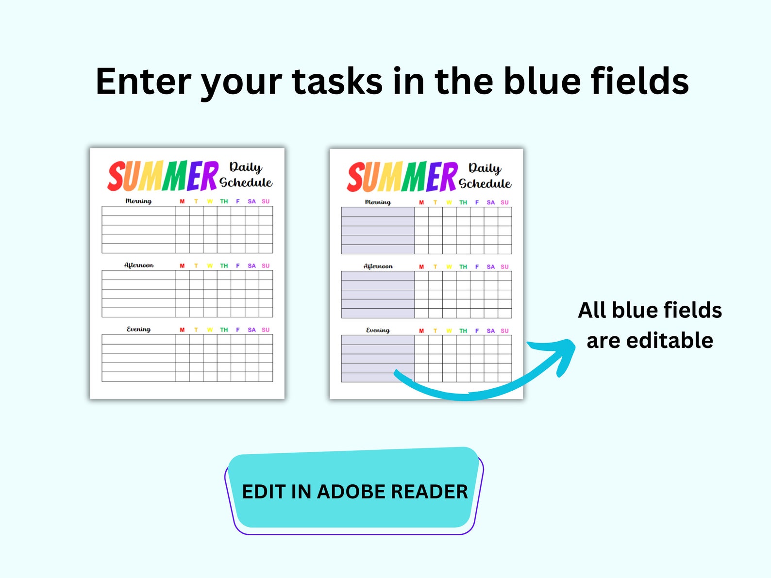 Editable and Printable Summer Checklist, Daily Summer Checklist Rules ...