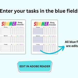 Editable and Printable Summer Checklist, Daily Summer Checklist Rules ...