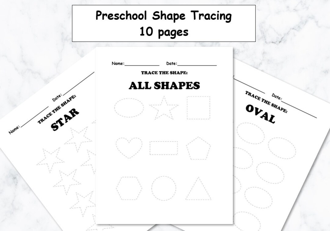 Preschool Shape Tracing Sheets, Basic Shape Tracing, Shape Tracing ...