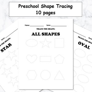 Preschool Shape Tracing Sheets, Basic Shape Tracing, Shape Tracing ...