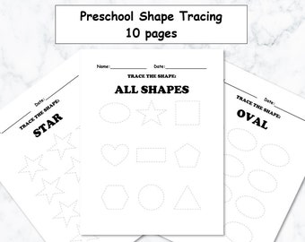 Preschool Shape Tracing, Basic Shape Tracing, Shape Tracing Worksheets ...