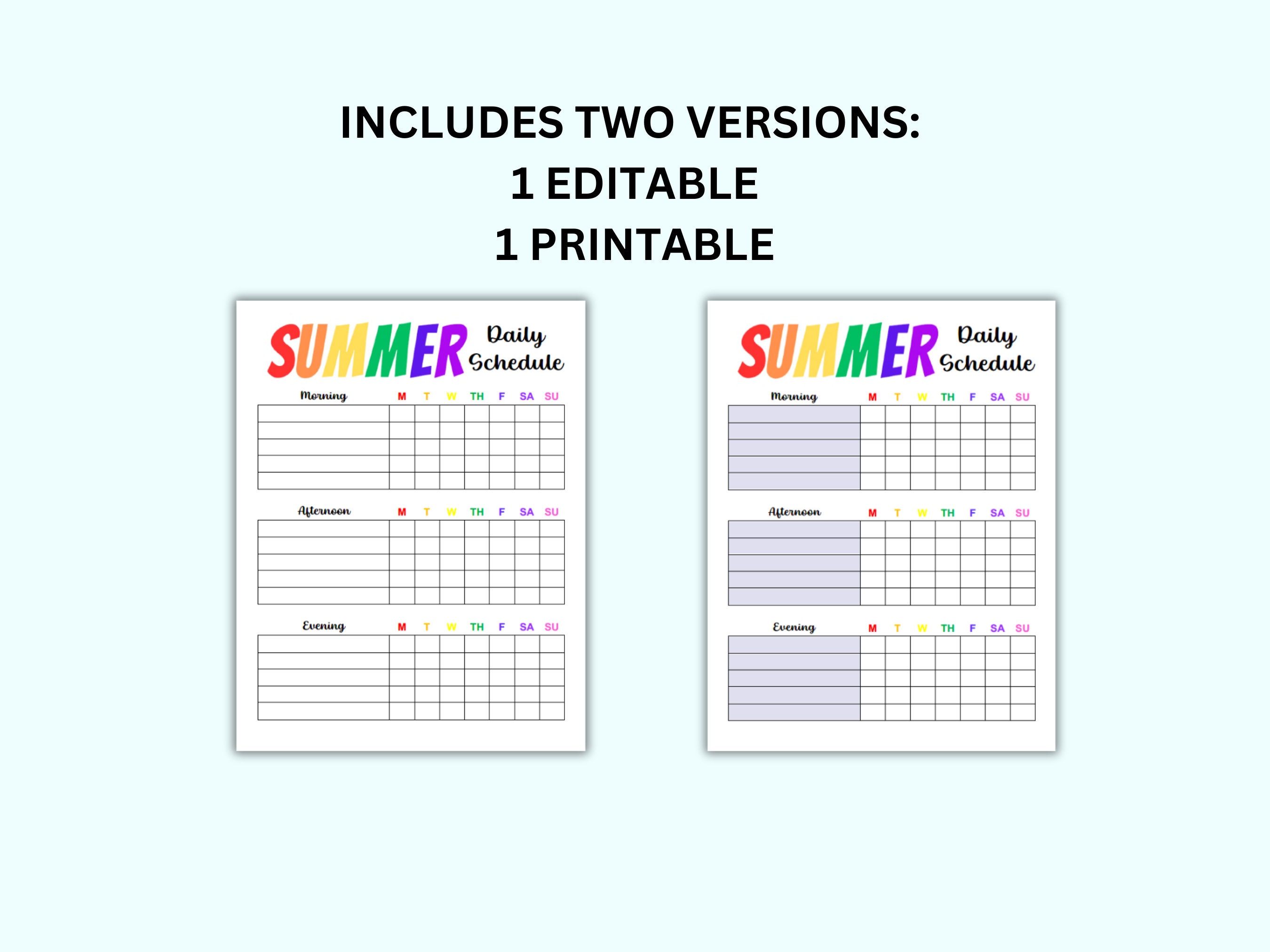 Editable and Printable Summer Checklist, Daily Summer Checklist Rules ...