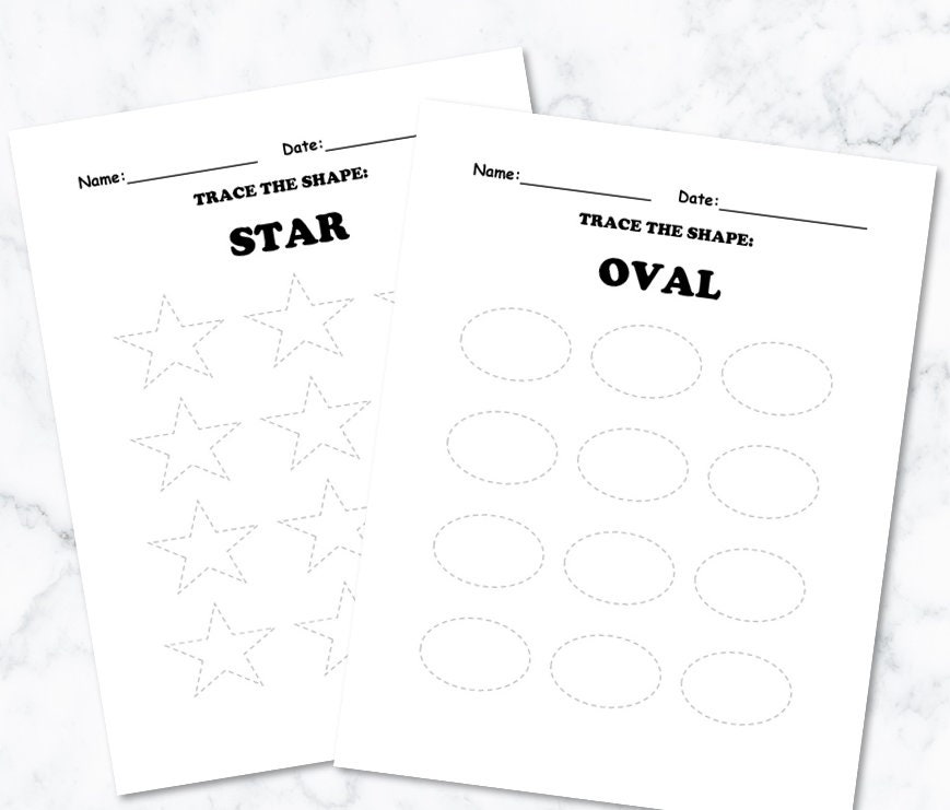 Preschool Shape Tracing Sheets, Basic Shape Tracing, Shape Tracing ...