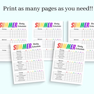 Editable and Printable Summer Checklist, Daily Summer Checklist Rules ...