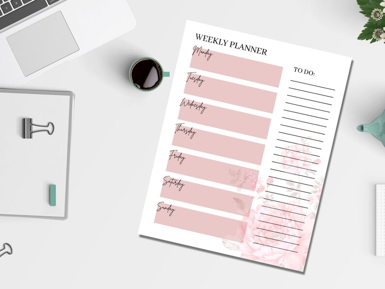 Weekly Planner, Weekly Schedule, Weekly Agenda, Weekly Organizer ...