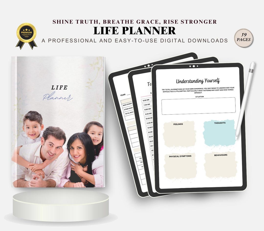 Life Planner Printable, Daily Weekly Monthly Layout, Goal Planner PDF ...