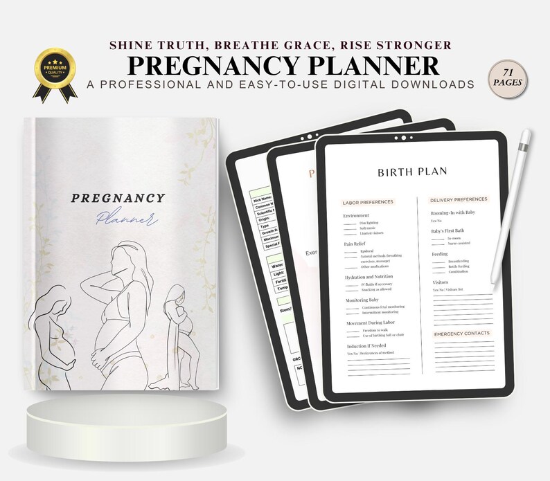 Pregnancy Planner Printable | Baby Bump Tracker & Maternity Organizer ...