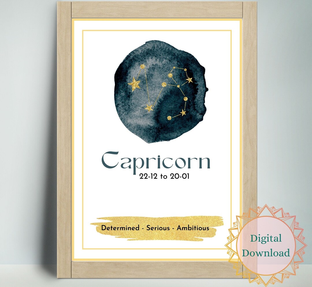 Capricorn Zodiac Sign | Zodiac Poster | Astrology Digital Download ...