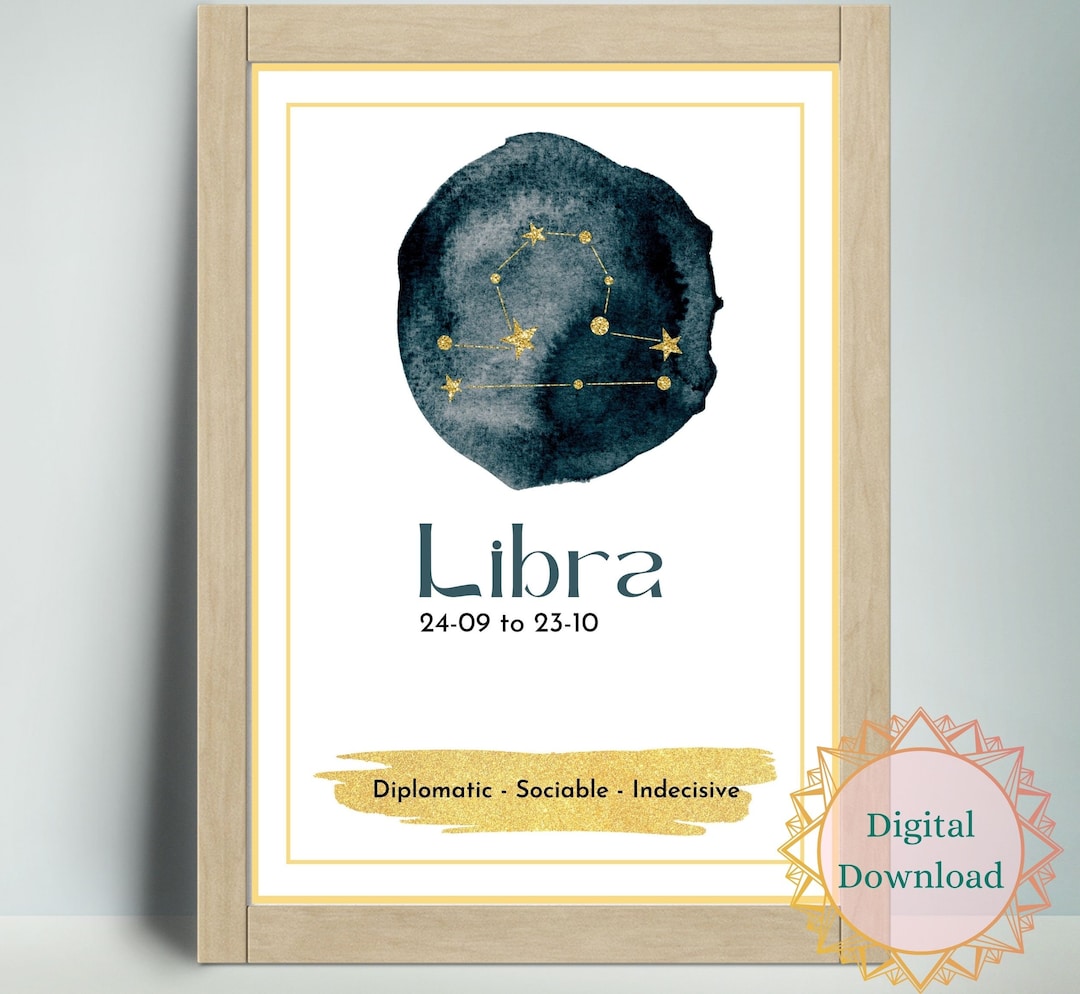 Libra Zodiac Sign | Zodiac Poster | Astrology Digital Download ...
