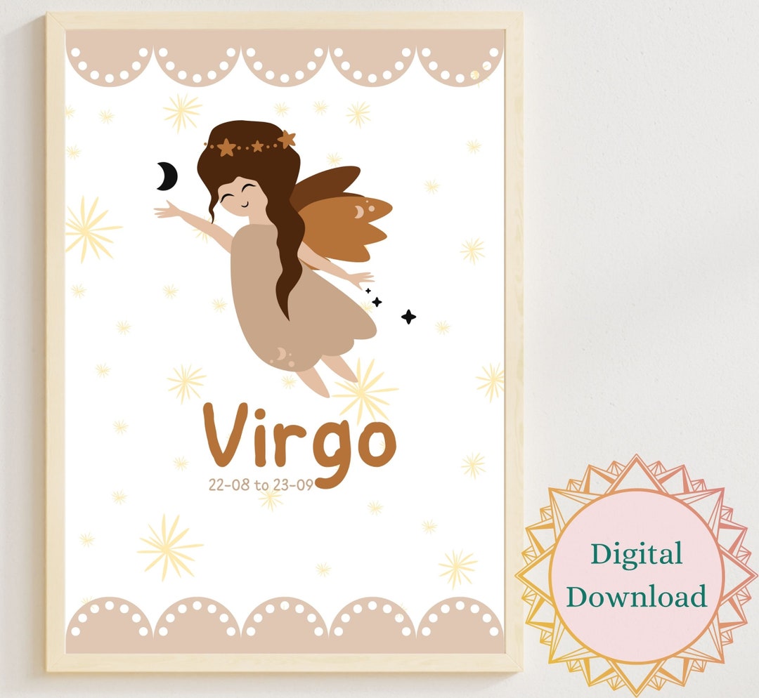 Kids Virgo Zodiac Sign Poster | Digital Download | New Baby Printable ...