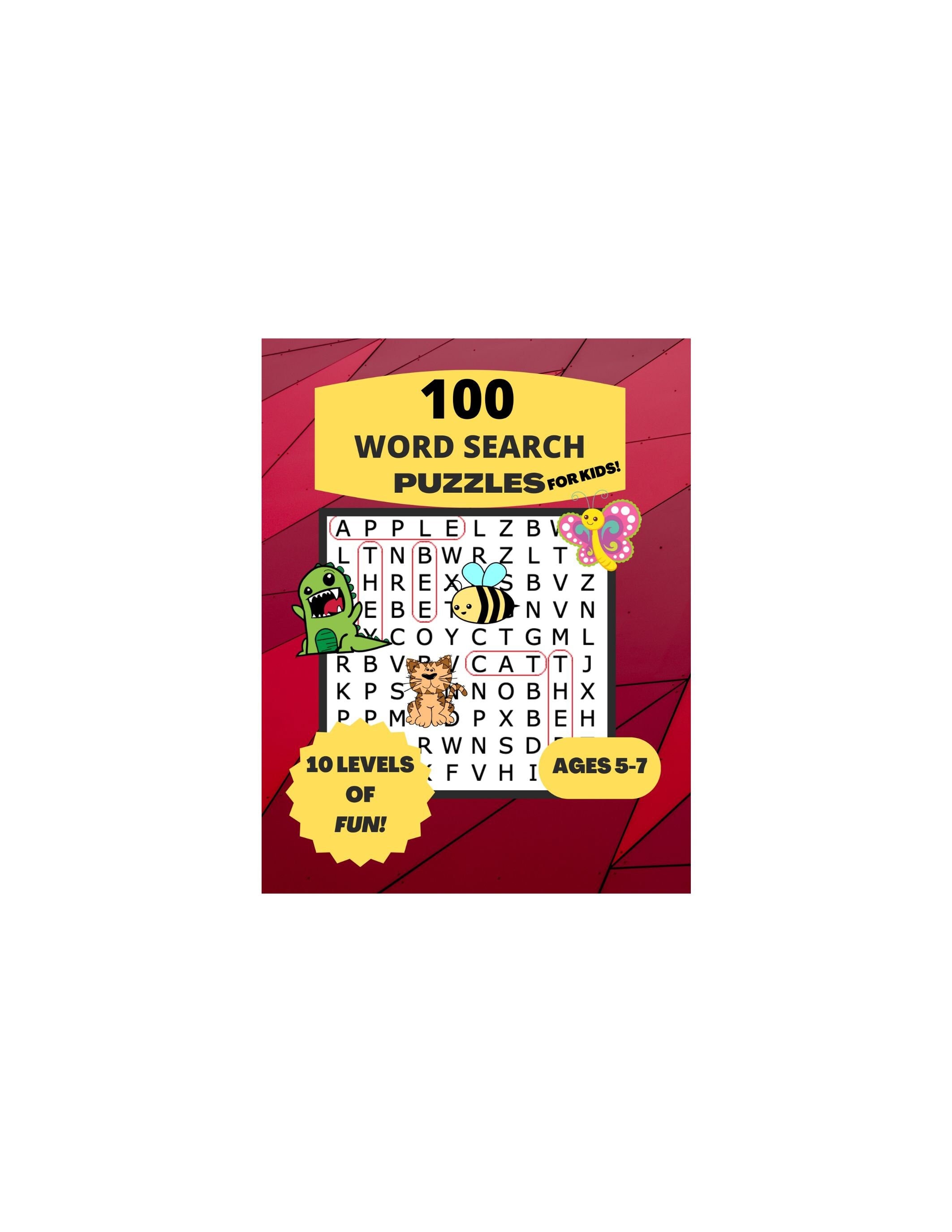 100 Word Search Puzzles for Kids - Digital Download - Etsy