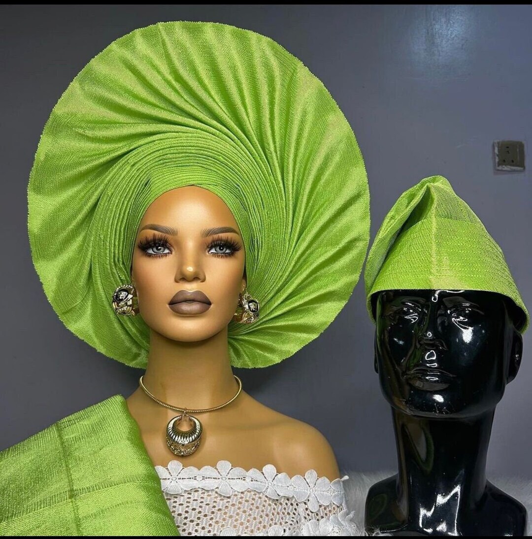 Auto Gele and Men Hat, Aso Oke , Ready to Wear Headgear ,pre Tied Auto ...