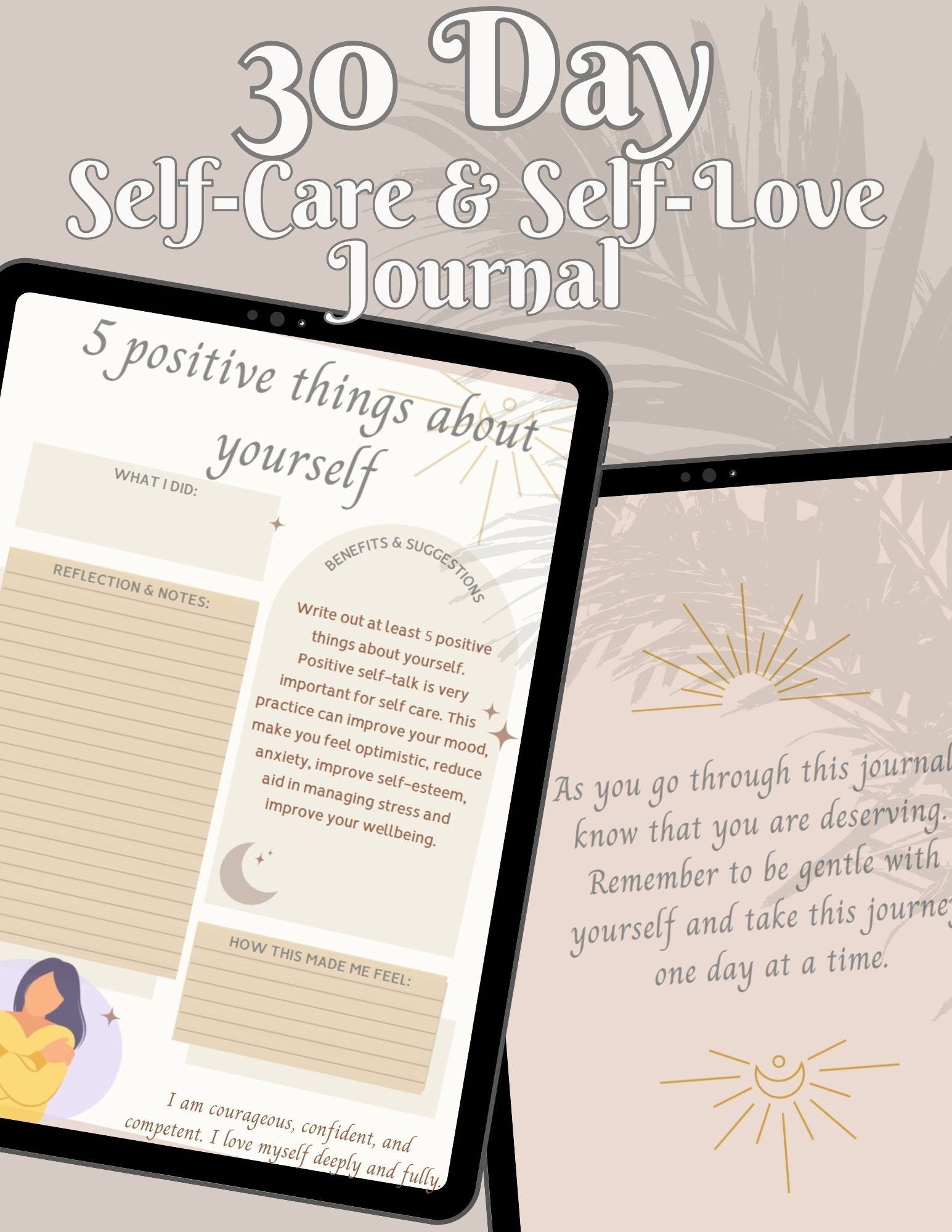 Daily Digital Journal 30 Day Self-care & Self-love Journal With ...