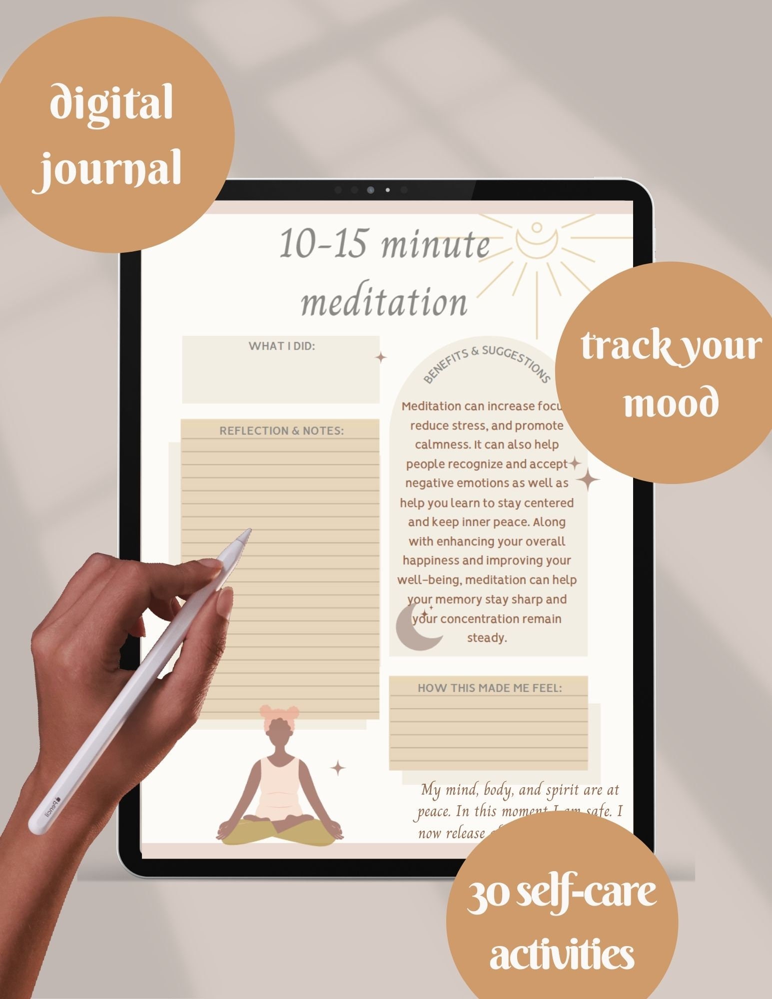 Daily Digital Journal 30 Day Self-care & Self-love Journal With ...