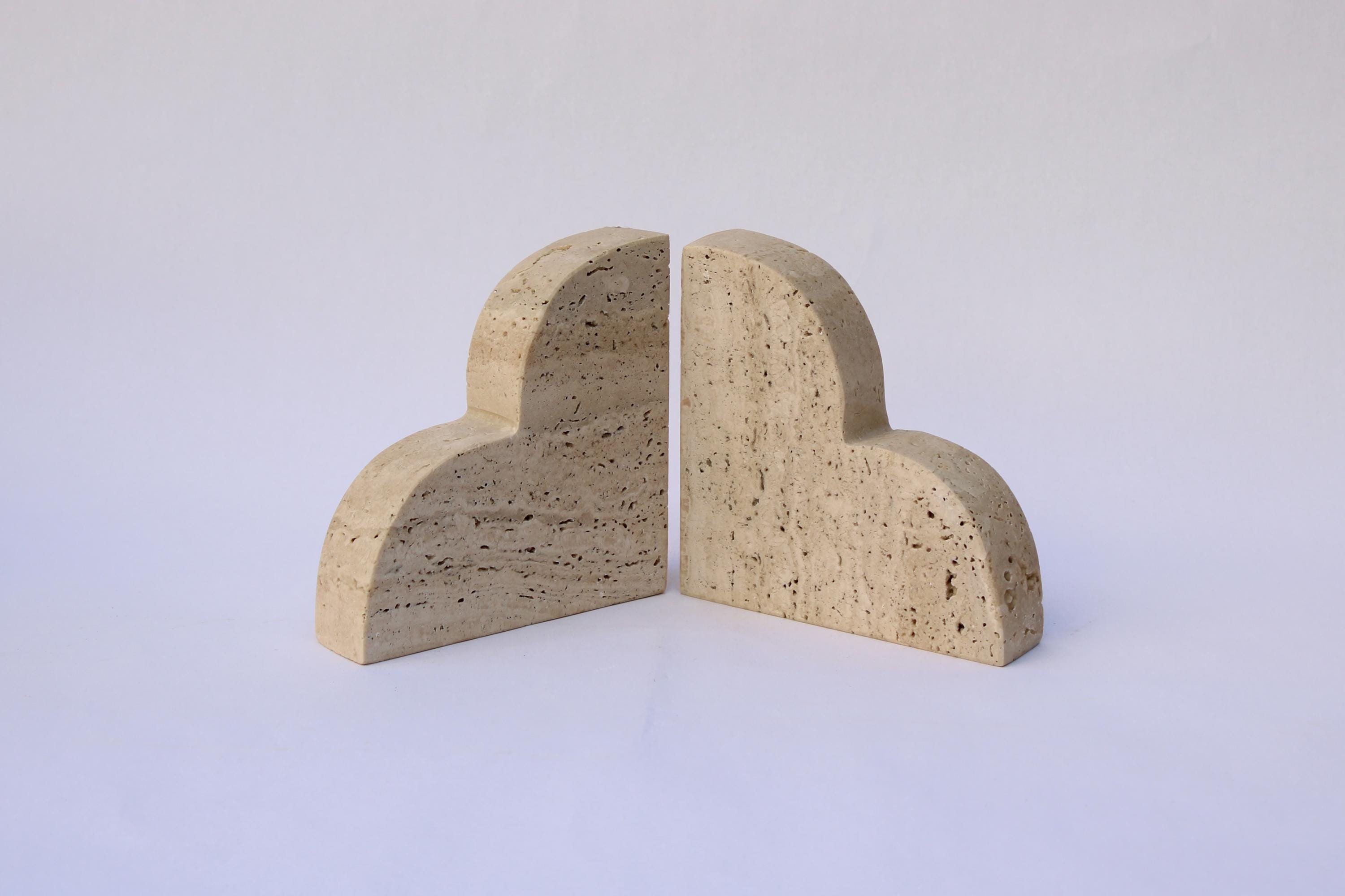 Travertine Bookends, Marble Book Holders Set of 2, Marble Book Stands ...