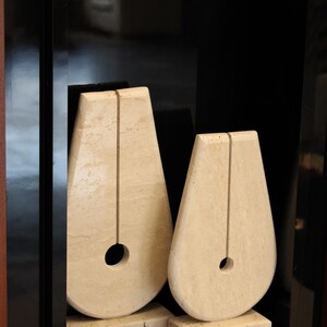 Travertine Decorative Objects Set of 2, Modern Home Decor, Natural ...