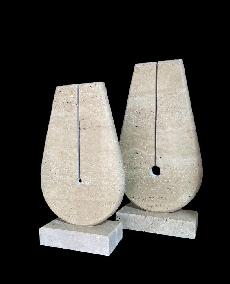 Travertine Decorative Objects Set of 2, Modern Home Decor, Natural ...