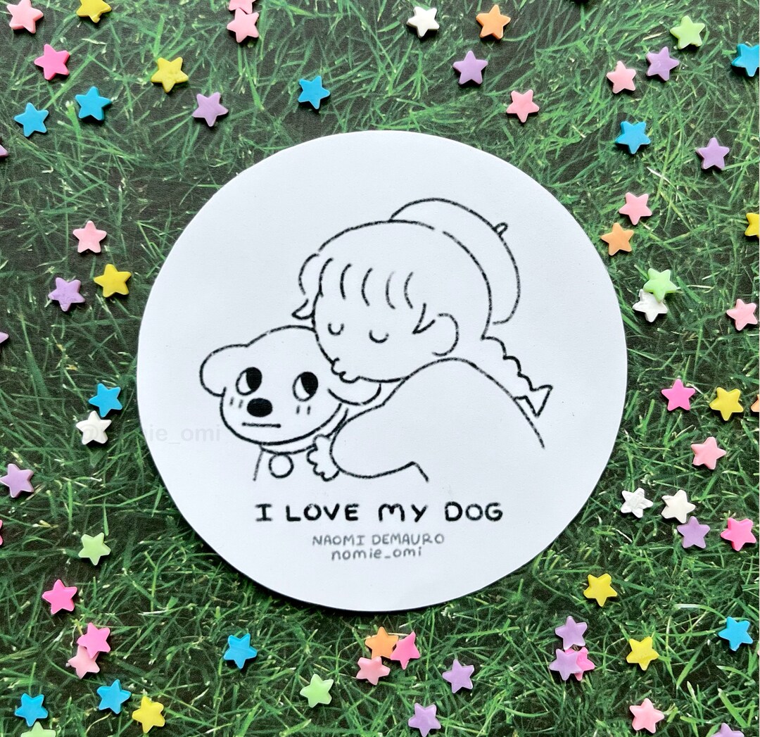 I Love My Dog Vinyl Sticker - Etsy