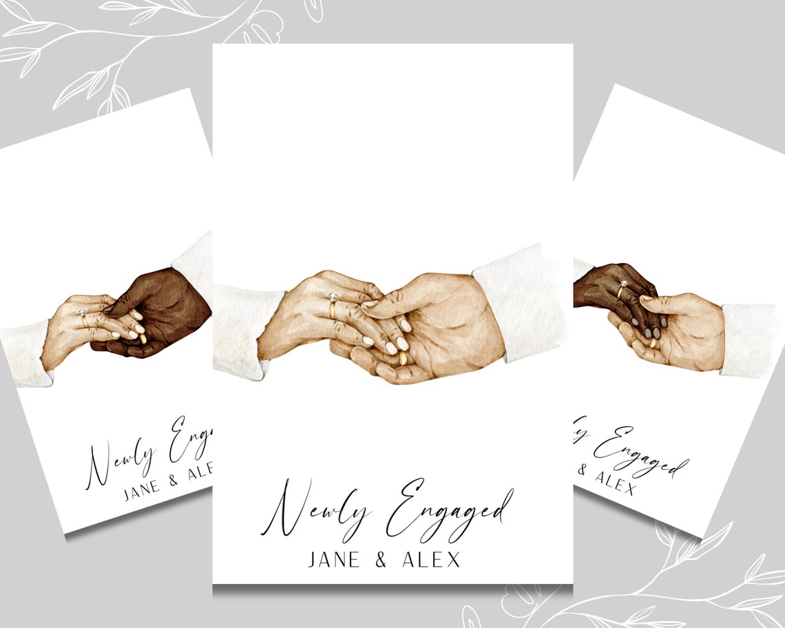 Newly Engaged Holding Hands Marry Me Watercolor Digital Print - Etsy