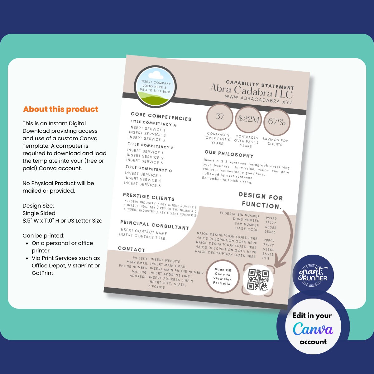 Consulting Intake Form | Classic Capability Statement Template ...
