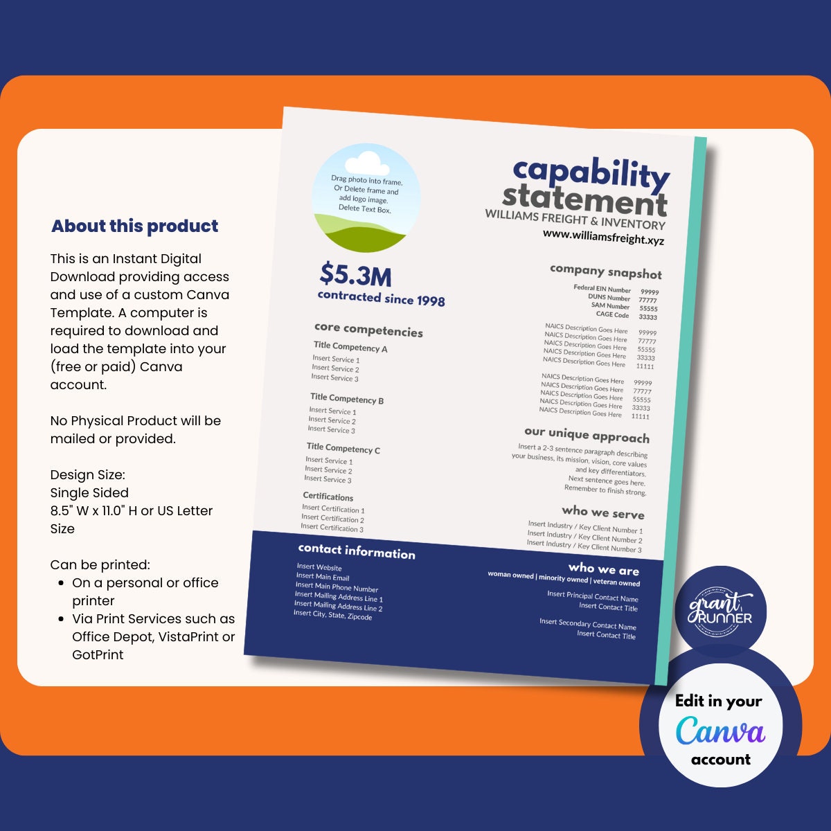 Consulting Intake Form | Logistics Capability Statement Template ...
