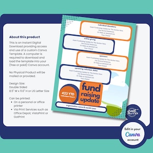 Nonprofit Fundraising Report Printable | Customizable Canva | Donations ...