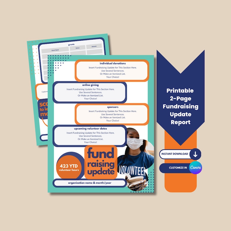 Nonprofit Overview Editable Canva Template Printable Document Executive ...