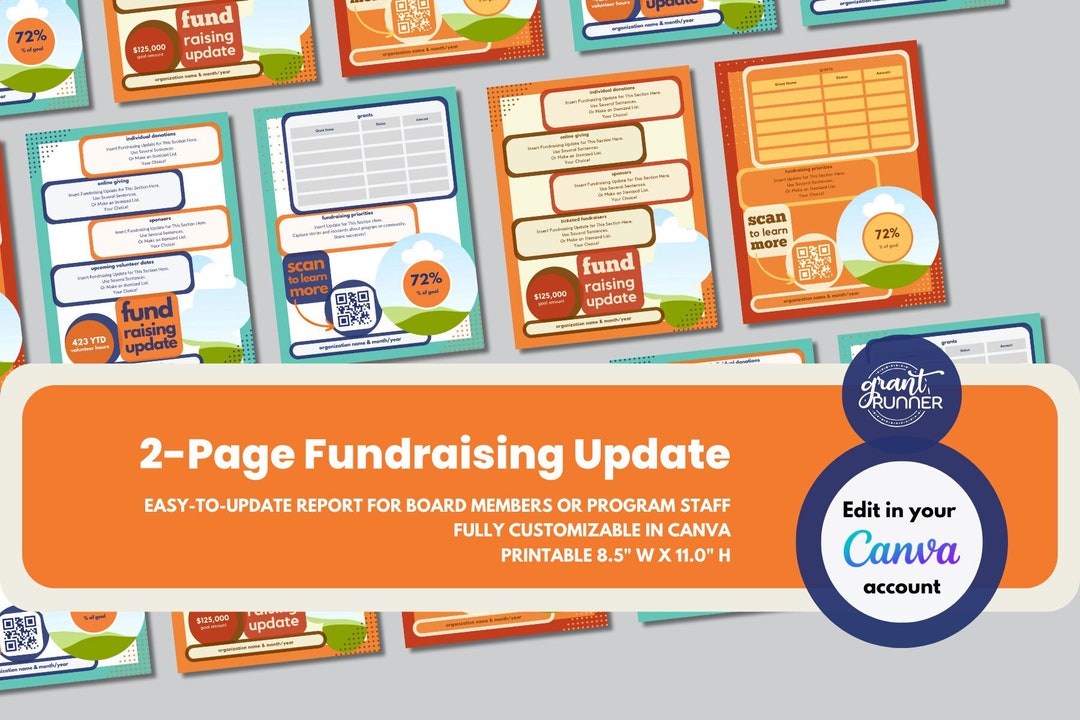 Nonprofit Fundraising Report Printable Customizable Canva - Etsy