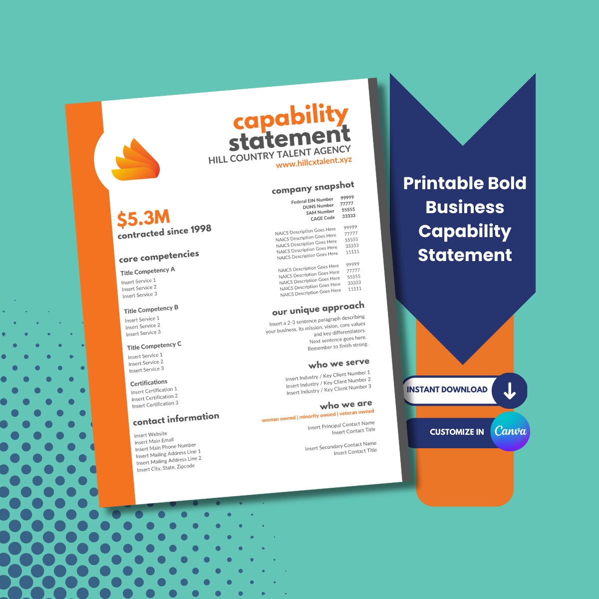 Consulting Intake Form | Bold Capability Statement Template ...