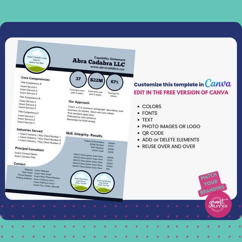Consulting Intake Form | Classic Capability Statement Template ...