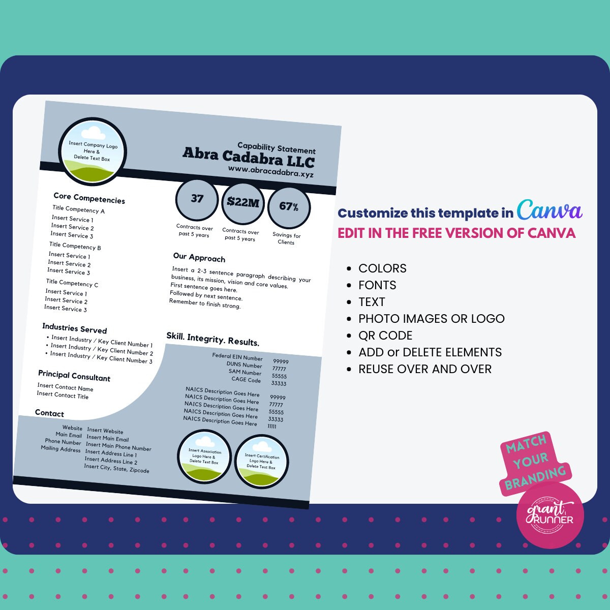 Consulting Intake Form | Classic Capability Statement Template ...