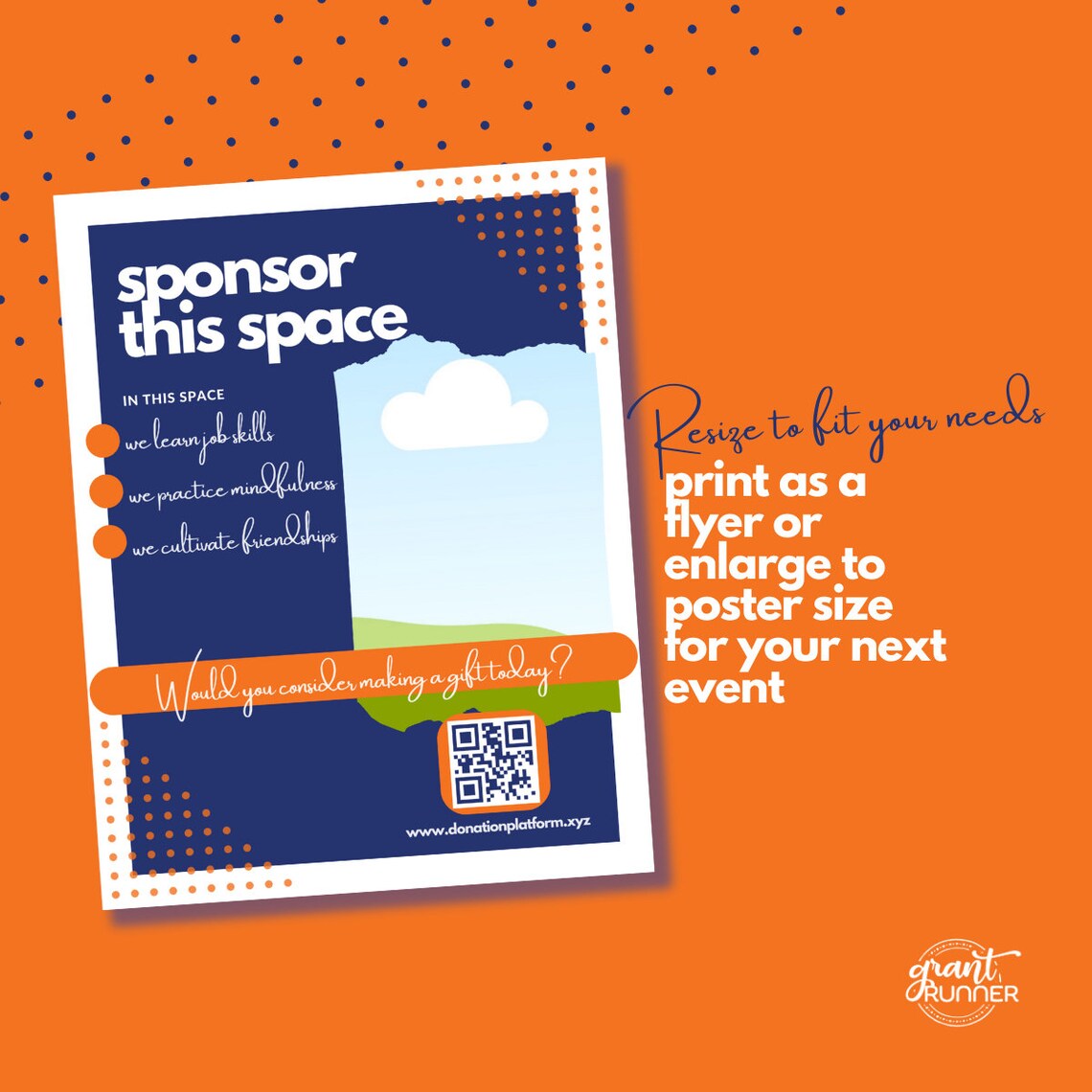 Template Canva Poster | Nonprofit Sponsorship Ask | Customize Flyer ...