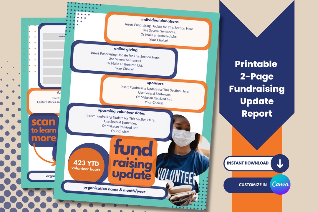Nonprofit Fundraising Report Printable Customizable Canva - Etsy