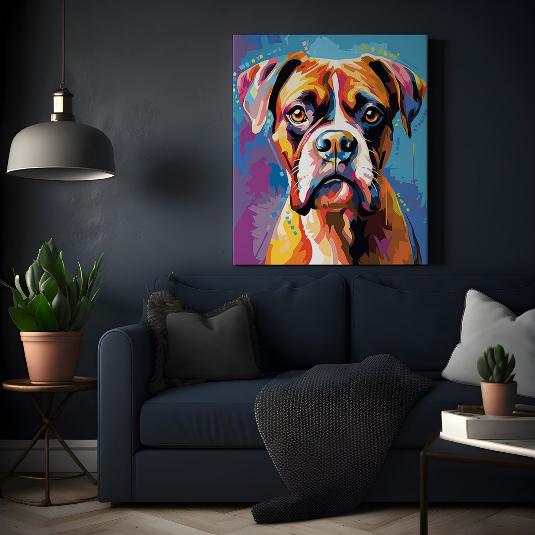 Boxer Dog Gifts Pop Art Prints, Boxer Dog Canvas, Digital File, Boxer ...