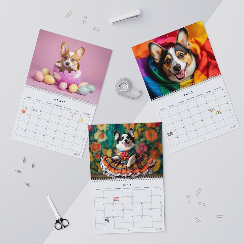Corgi Dog Calendar 2026 : Desktop and Wall Calendar Options, Supports ...
