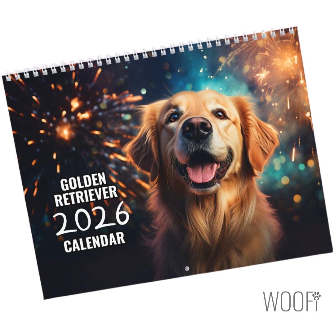 Golden Retriever Calendar 2026, Golden Retriever Gifts, 12 Month ...