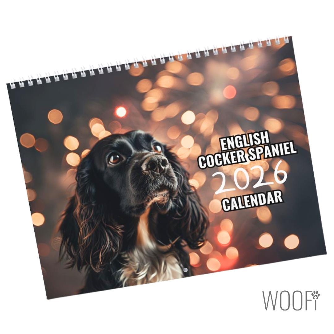 English Cocker Spaniel Dog Calendar 2026 : Desktop and Wall Calendar ...